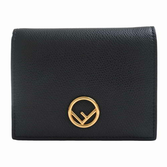 Fendi | Bags | Fendi Fuis Leather Mini Bifold Wallet Black | Poshmark